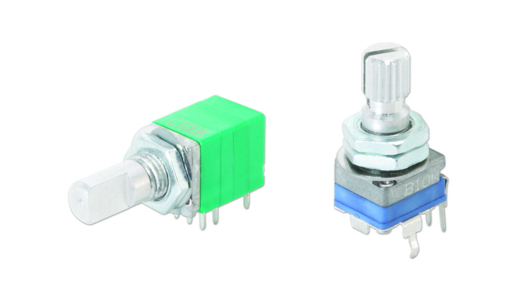 9.5 mm potentiometer with four-section ganging and 1kΩ – 1000 kΩ ...